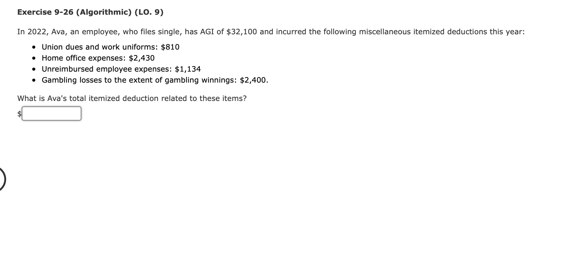 Solved Exercise 9-26 (Algorithmic) (LO. 9) In 2022, Ava, an | Chegg.com