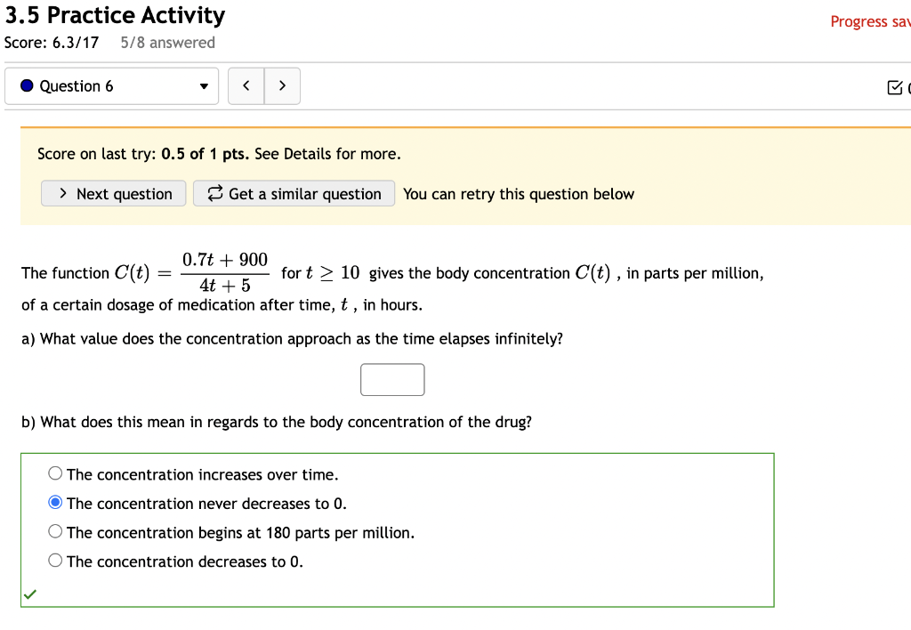 Solved 3.5 Practice Activity Score: 6.3/17 5/8 answered | Chegg.com