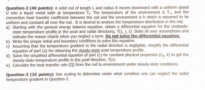 Solved Question-2 (40 ﻿points): A solid rod of length \( ﻿L | Chegg.com