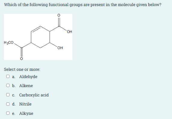 Solved Which of the following functional groups are present | Chegg.com