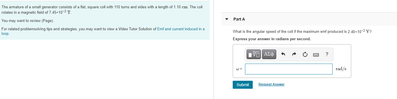 Solved The armature of a small generator consists of a flat, | Chegg.com