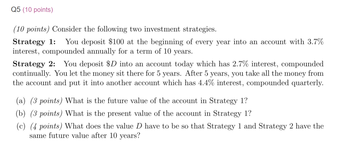 Q5 (10 points) (10 points) Consider the following two | Chegg.com