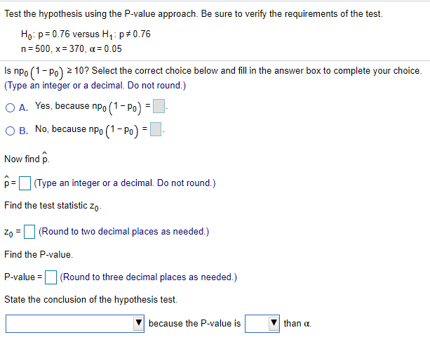 Solved drop down menu options: do no reject null hypothesis | Chegg.com