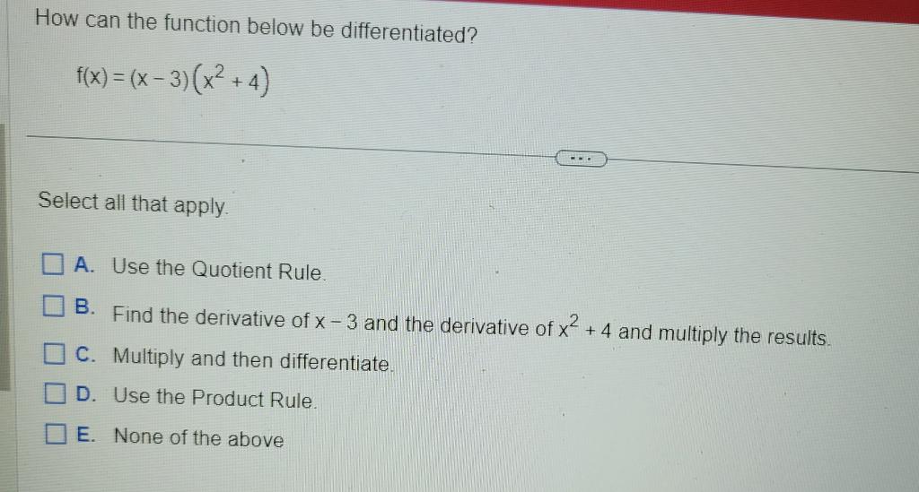 Solved How can the function below be differentiated? | Chegg.com