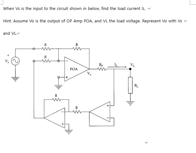 Solved When Vs is the input to the circuit shown in below, | Chegg.com