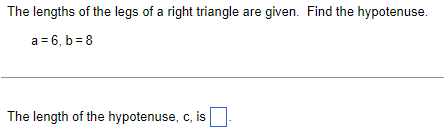 Solved The lengths of the legs of a right triangle are | Chegg.com