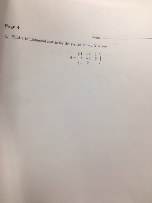 Solved Find a fundamental matrix for the system X' = AX | Chegg.com