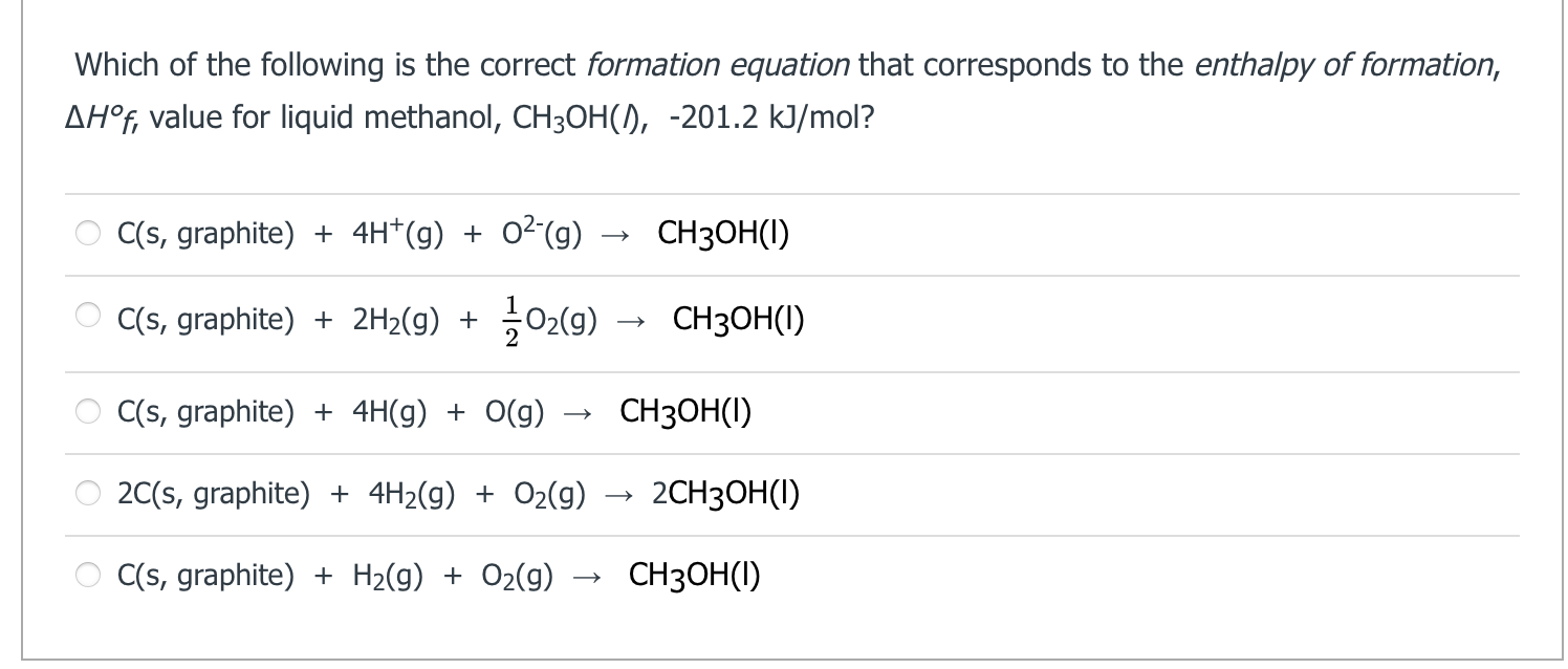 Solved Which of the following is the correct formation | Chegg.com
