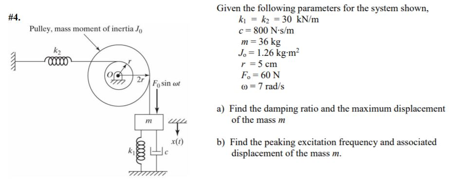 Solved Given the following parameters for the system shown, | Chegg.com