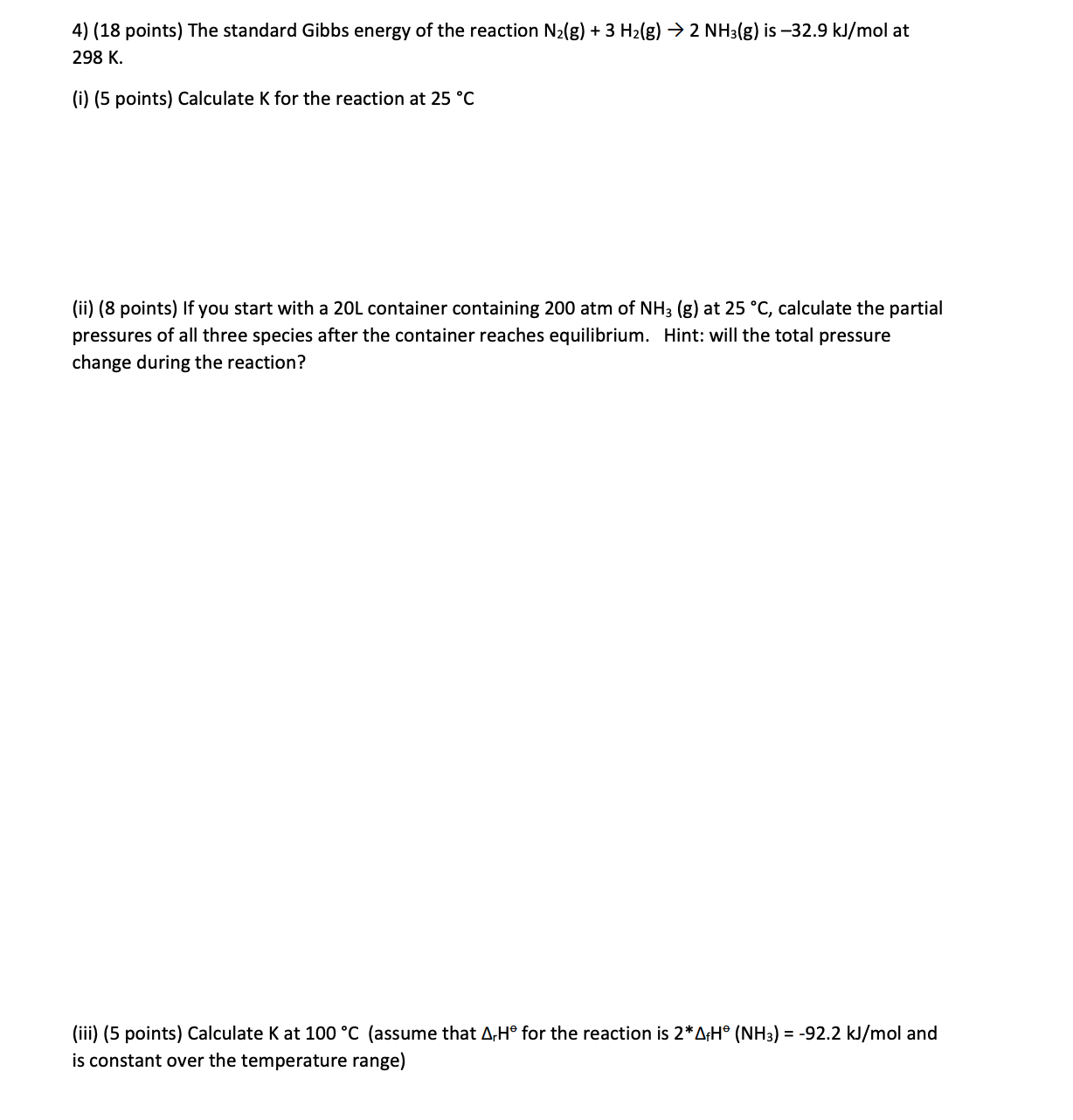 Solved (18 ﻿points) ﻿The standard Gibbs energy of ﻿the | Chegg.com