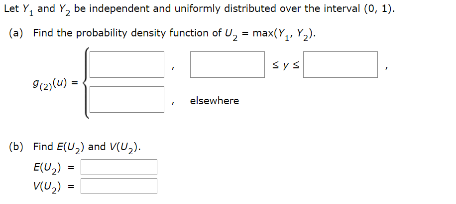 Solved Y1 Let Y4 and Y2 be independent and uniformly | Chegg.com