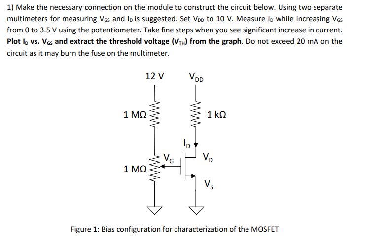 Solved Can you do this mosfet experiment in Multisim and | Chegg.com