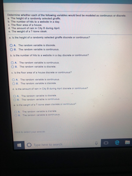 Solved Determine whether each of the following variables | Chegg.com