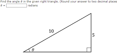 Solved Find the angle θ ﻿in the given right triangle. (Round | Chegg.com