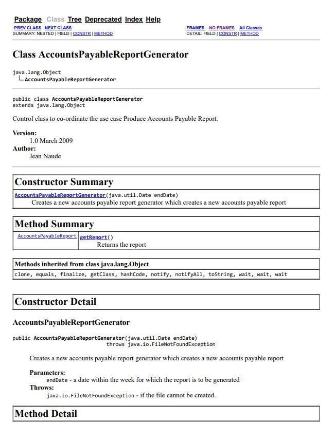 Package Class Tree Deprecated Index Help PREV CLASS | Chegg.com