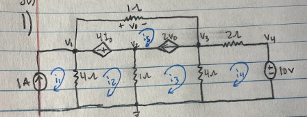 Solved 1a) ﻿Use mesh current analysis and solve. 1b) ﻿Write | Chegg.com