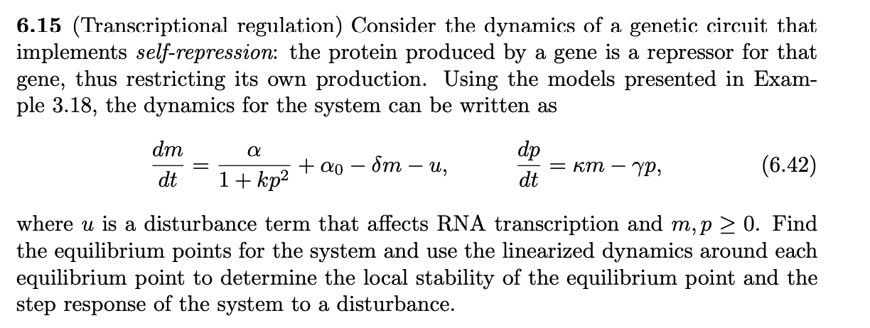 Solved Linearisation. Solve Exercise 6.15 from the textbook. | Chegg.com