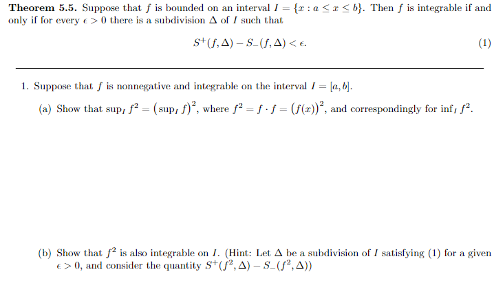 Theorem 5.5. Suppose that f is bounded on an interval | Chegg.com