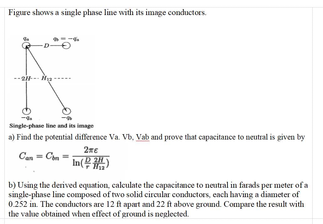Solved Figure shows a single phase line with its image | Chegg.com