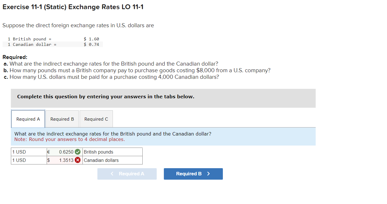 Solved Required: a. What are the indirect exchange rates for | Chegg.com