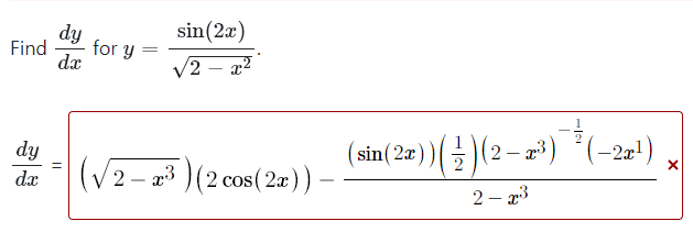 Solved Find \\( \\frac{d y}{d x} \\) for \\( y=\\frac{\\sin | Chegg.com