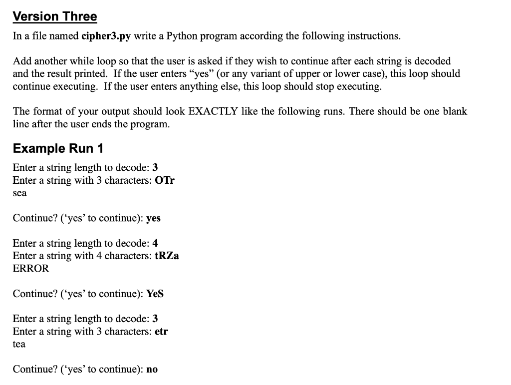 Solved If Statements, While Statements, User Input, and | Chegg.com