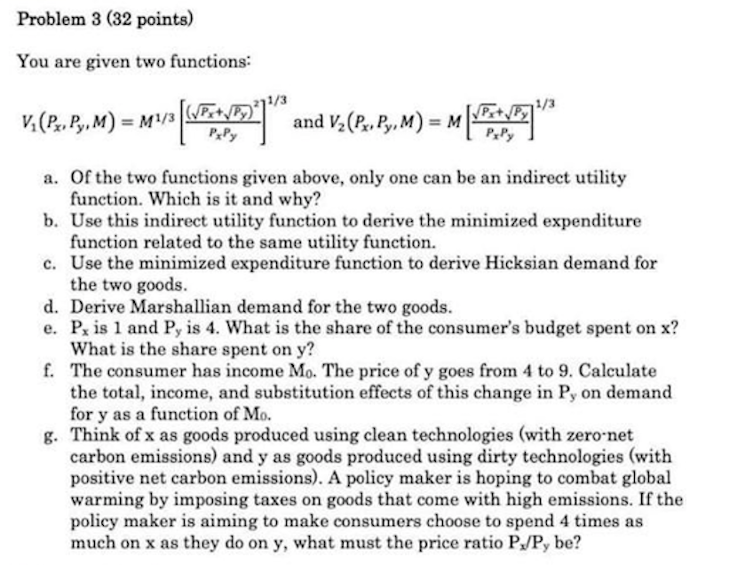 Solved Problem 3 (32 points) You are given two functions: | Chegg.com
