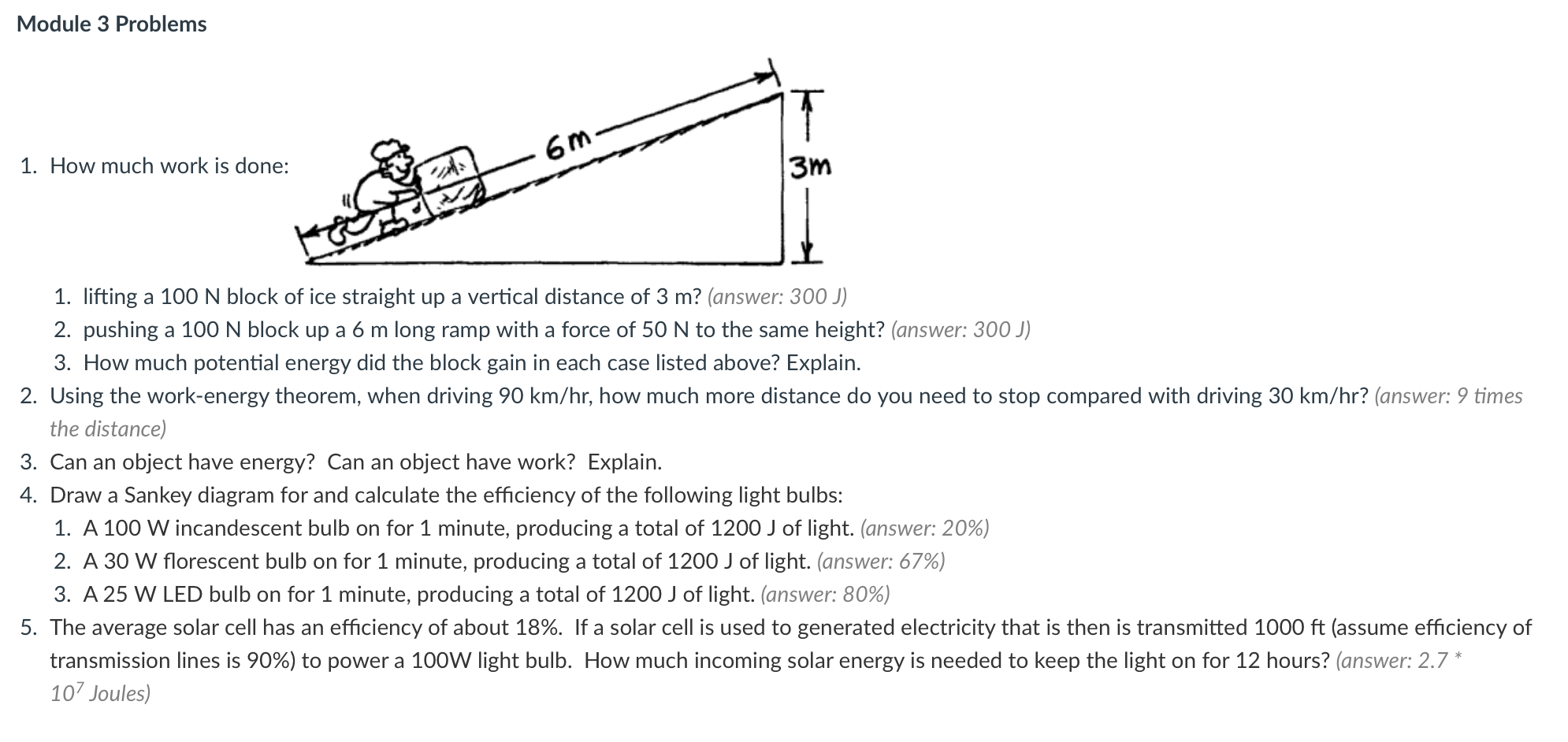 Solved Module 3 Problems 1. How much work is done: 1. | Chegg.com