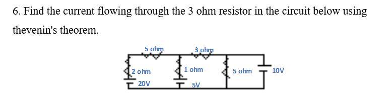 Solved Find the current flowing through the 3 ohm resistor | Chegg.com