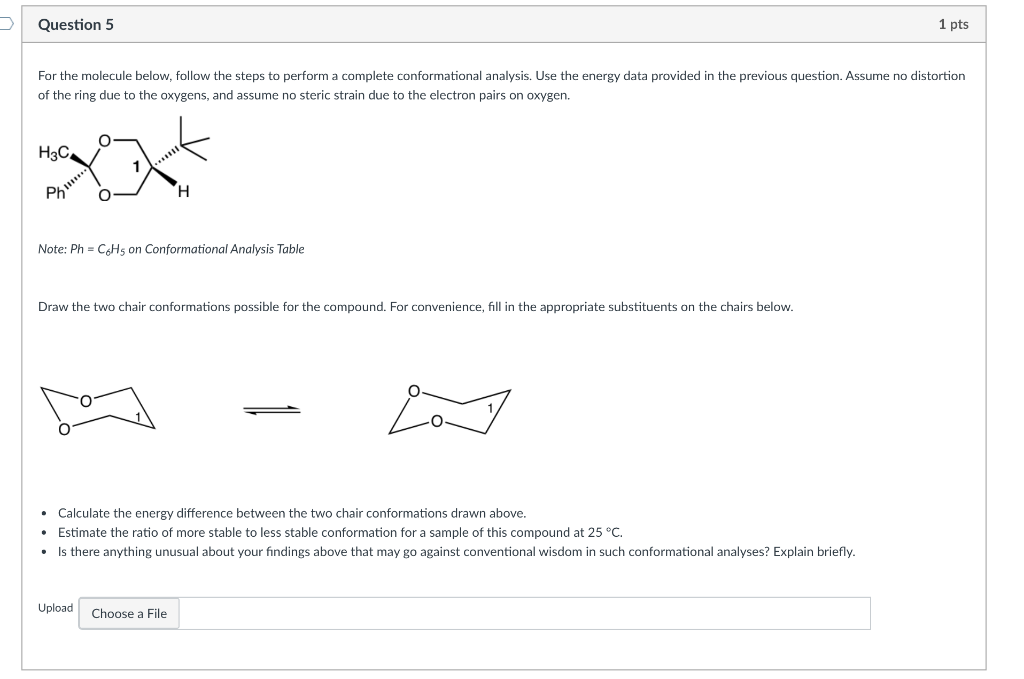 Solved > Question 4 1 pts For the following molecule, | Chegg.com