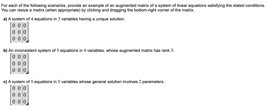 Solved For Each Of The Following Scenarios Provide An 
