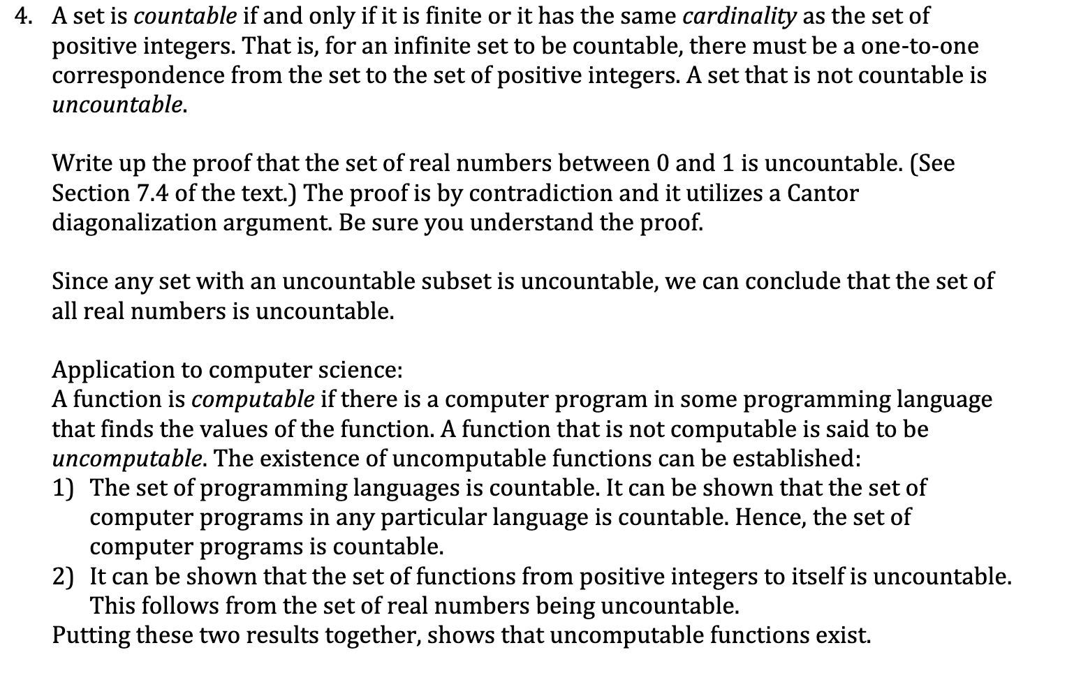 Solved 4. A set is countable if and only if it is finite or | Chegg.com