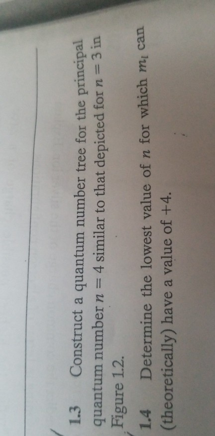 Solved 1.3 Construct a quantum number tree for the principal | Chegg.com
