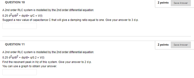 Solved QUESTION 9 For the system shown in the figure with | Chegg.com