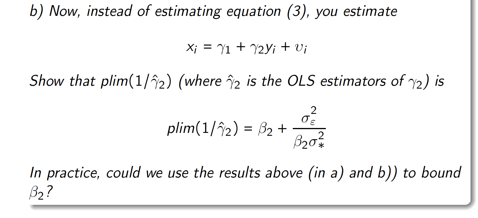 Consider a simple errors-in-the-variables model: | Chegg.com