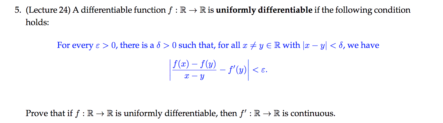 Solved 5. (Lecture 24) A differentiable function f : R → R | Chegg.com