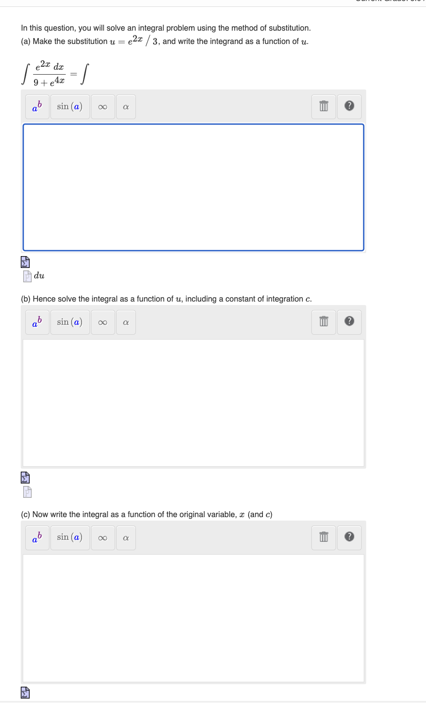Solved In this question, you will solve an integral problem | Chegg.com