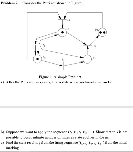 Problem 2. Consider the Petri net shown in Figure 1. | Chegg.com