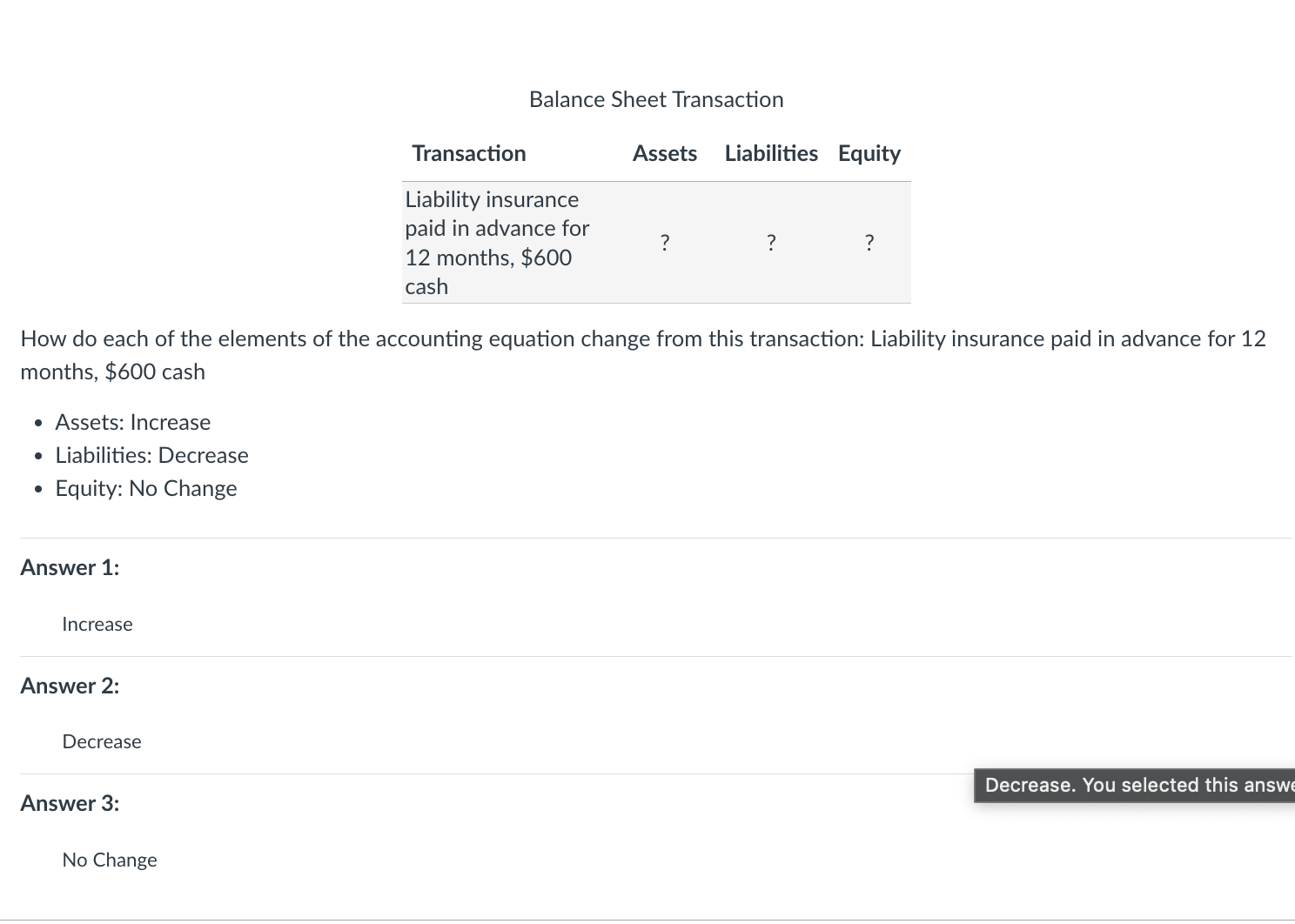 Solved Balance Sheet Transaction How do each of the elements | Chegg.com