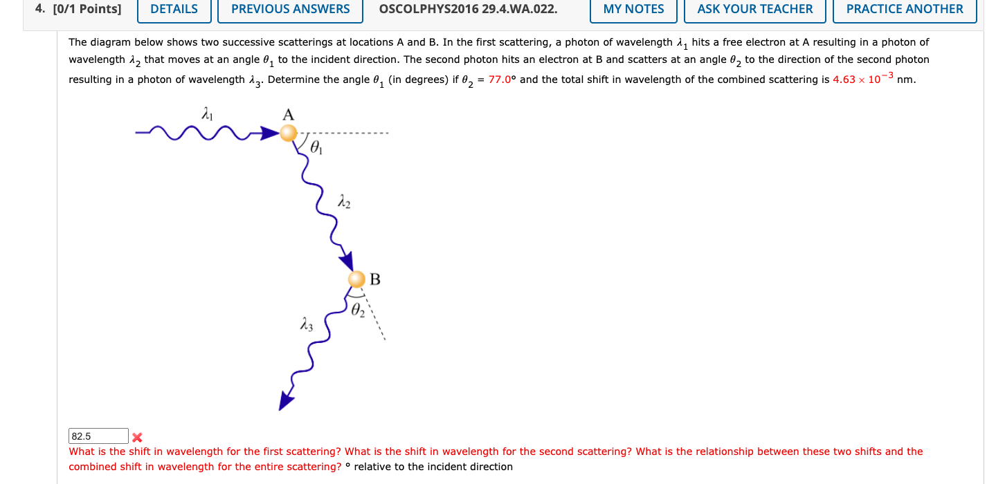Solved The diagram below shows two successive scatterings at | Chegg.com