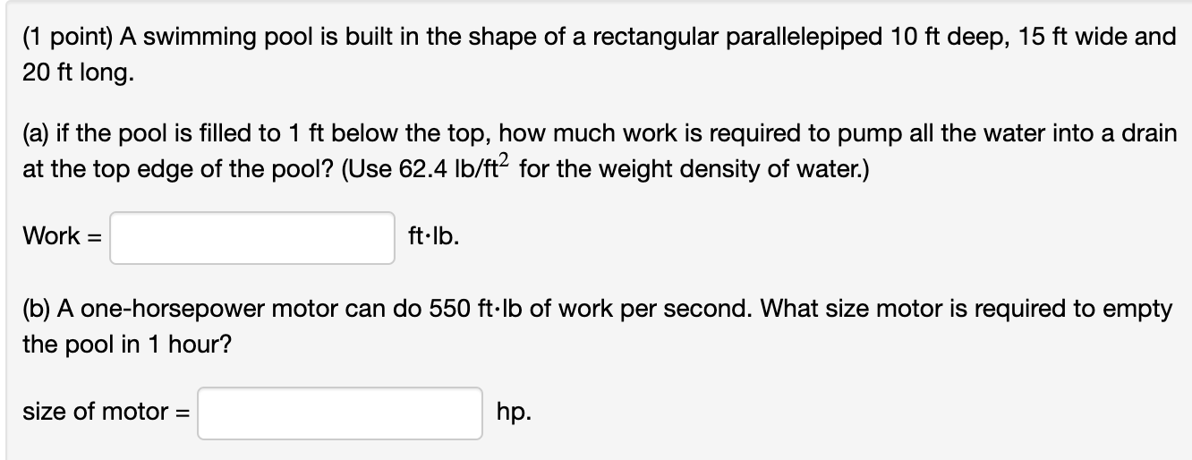 Solved (1 point) Compute the work required to stretch a | Chegg.com
