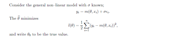 Consider the general non-linear model with σ known; | Chegg.com
