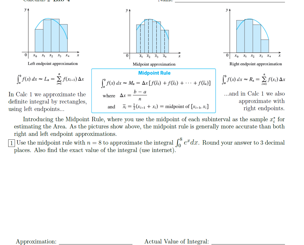 Solved Lx In io de h us 5. Introducing the Midpoint Rule, | Chegg.com