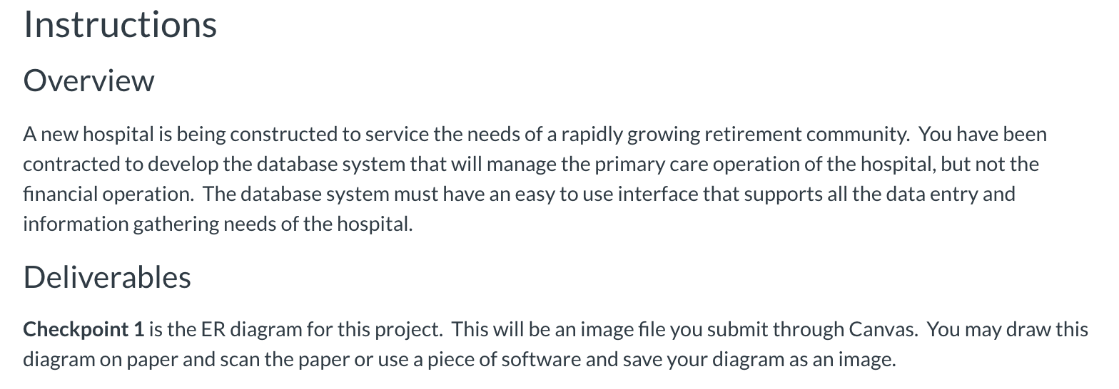 Solved Instructions Overview A new hospital is being | Chegg.com
