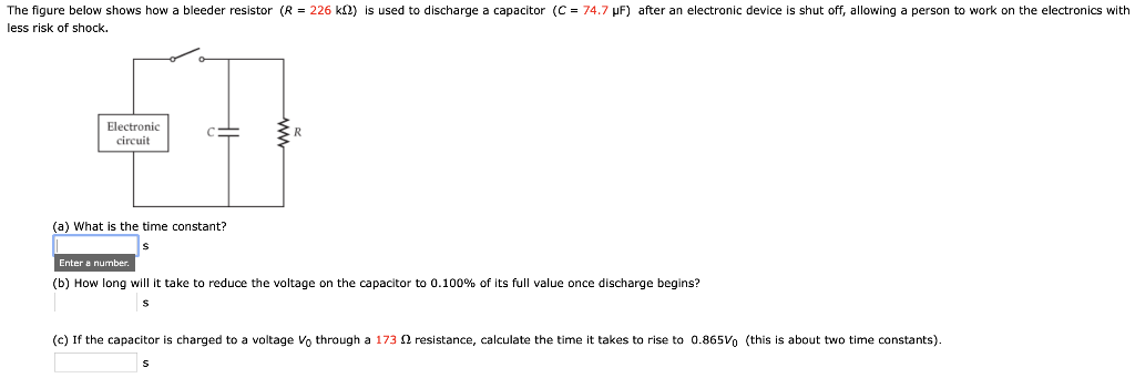 Solved The figure below shows how a bleeder resistor (R = | Chegg.com