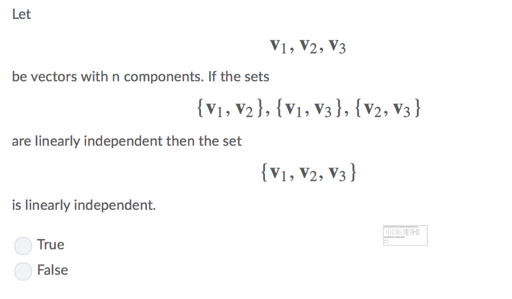 Solved Let V1, V2, V3 be vectors with n components. If the | Chegg.com