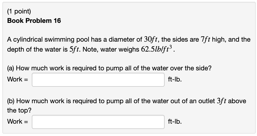 Solved (1 point) Book Problem 11 A cable that weighs 2.5 | Chegg.com