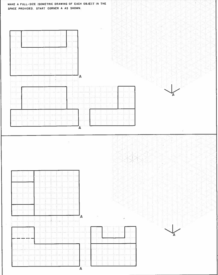 Solved MAKE A FULL-SIZE ISOMETRIC DRAWING OF EACH OBJECT IN | Chegg.com