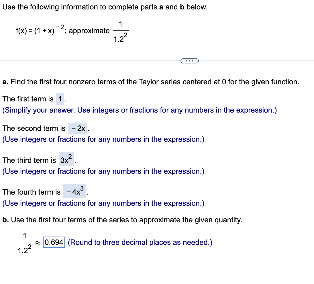 Solved Use the following information to complete parts a and | Chegg.com