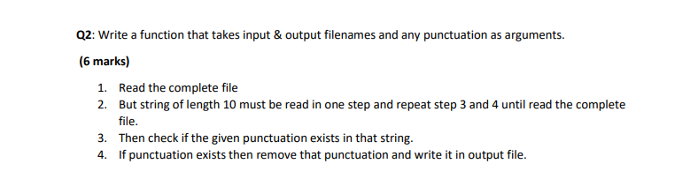 Solved Q2: Write a function that takes input & output | Chegg.com